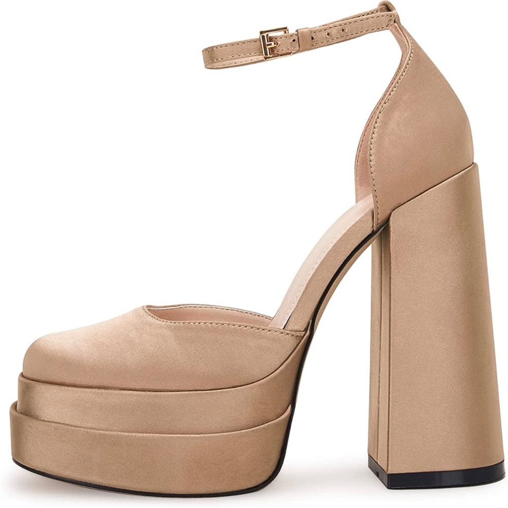 Platform Chunky High Block Heels - Gem